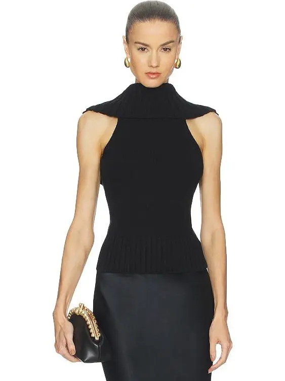 Cult Gaia Chen Knit Top - Black