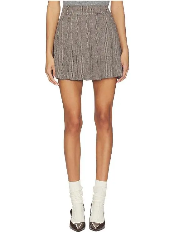 Rag & Bone Irina Ponte Pleated Mini Skirt - Brown