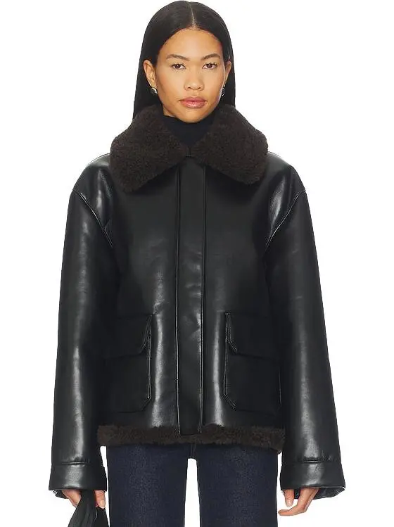 LOVERS AND FRIENDS Irving Faux Leather Jacket - Black