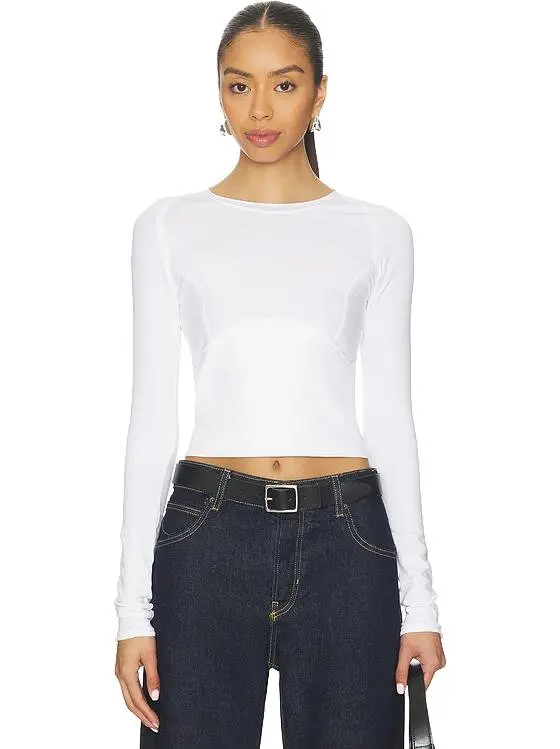 Free People We The Free Protagonist Long Sleeve Top - White