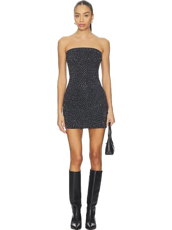 Good American Crystal Strapless Mini Dress - Black
