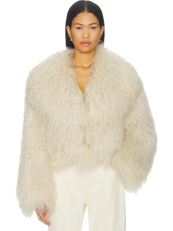 OW X Revolve Thea Fur Jacket - Beige