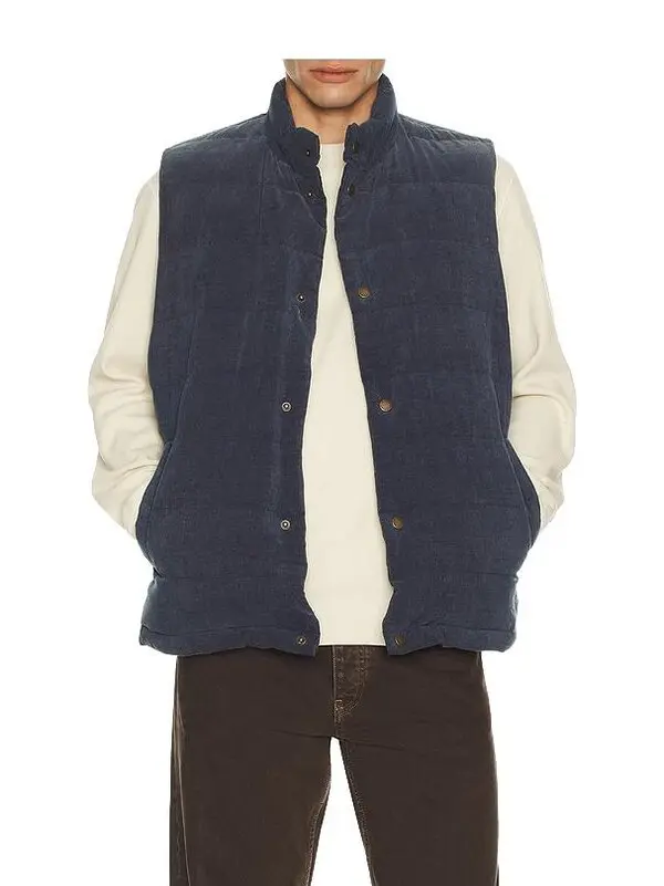 Marine Layer Cord Puffer Vest - Blue