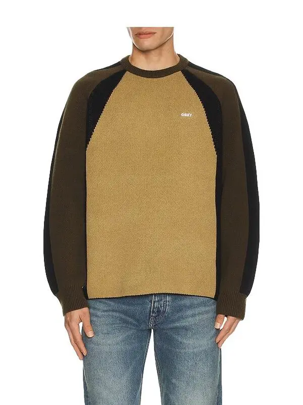 Obey Raglan Crew Neck Sweater - Green