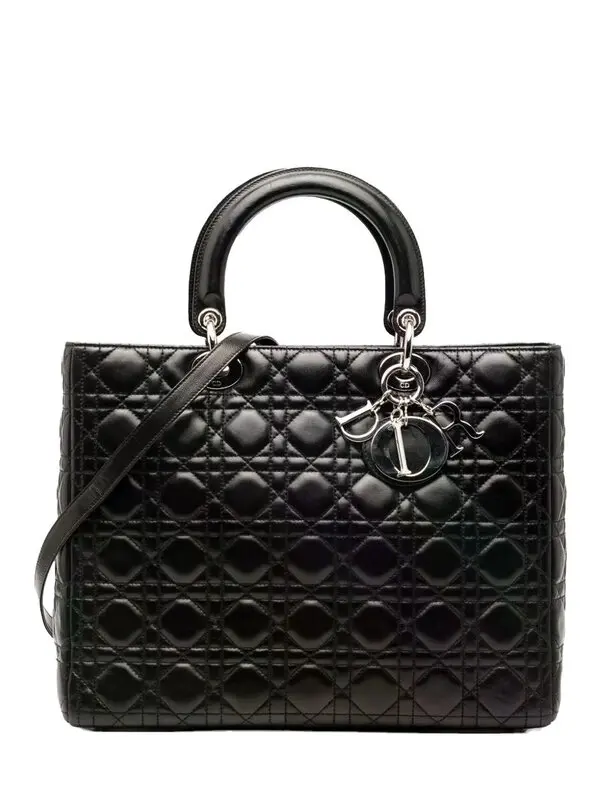 Dior Lambskin Cannage Lady Satchel - Black
