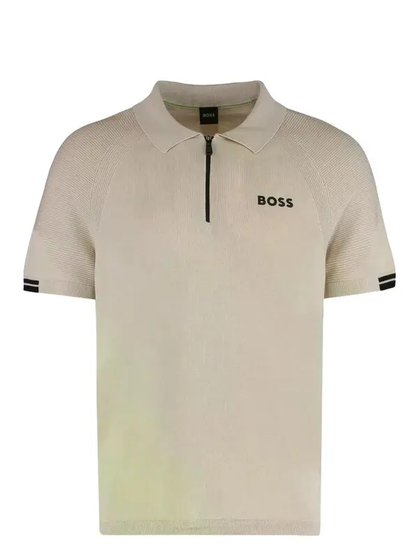 BOSS Zip-fastening Polo Shirt - Neutrals