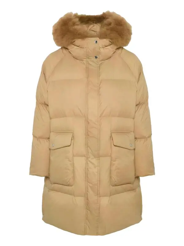 YVES SALOMON Fur-trim Coat - Neutrals