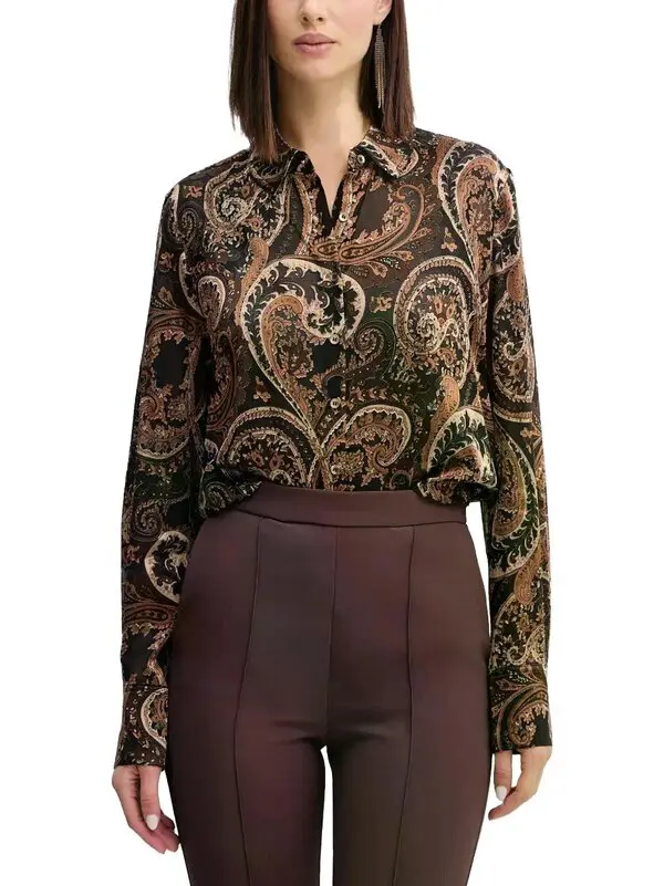 Guess Paisley Buttoned Shirt - Brown