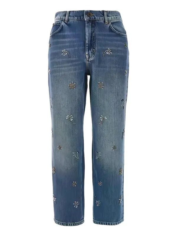 Max Mara Embellished Cropped Trousers - Blue
