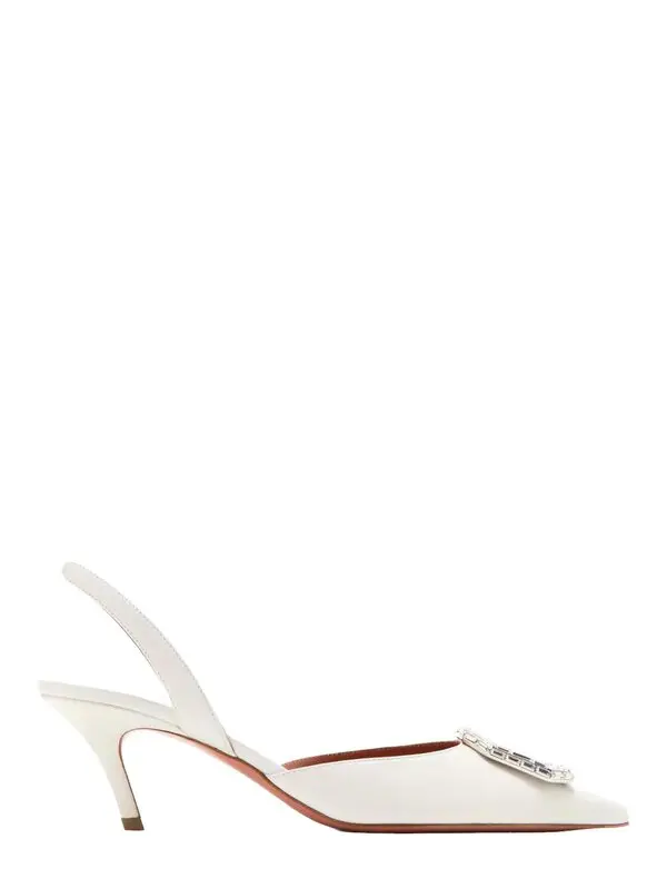 Amina Muaddi Camelia Slingback Pumps - White