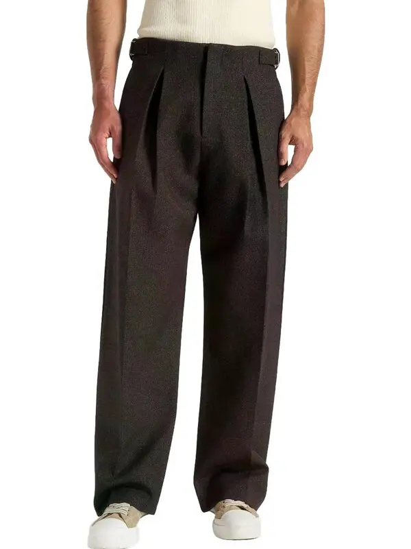 Manière De Voir Pleated-front Straight-leg Trousers - Brown