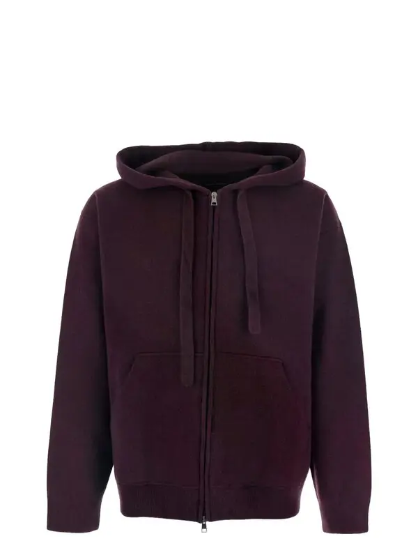 ROBERTO COLLINA Wool Drawstring Hoodie - Purple