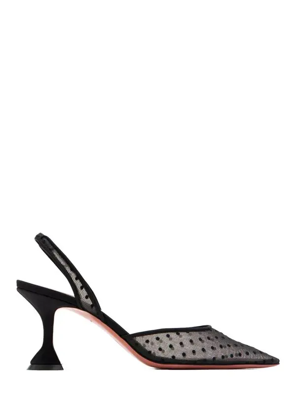 Amina Muaddi Holli Polka-dot Lace Pumps - Black