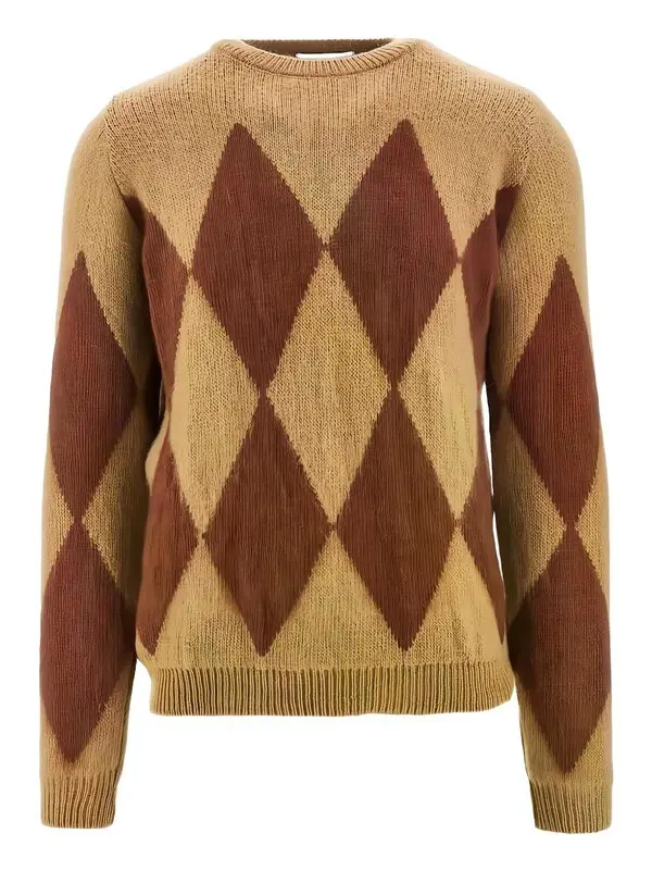 MARSEM Argyle Pattern Sweater - Neutrals