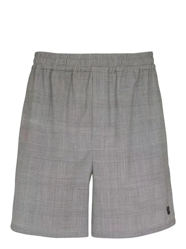Balmain Prince Of Wales Wool Shorts - Grey