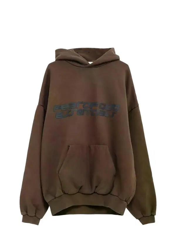 Fear Of God Logo-print Hoodie - Brown