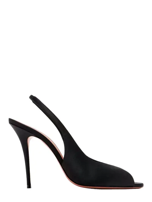 Amina Muaddi Kristina Slingback Peep-toe Pumps - Black