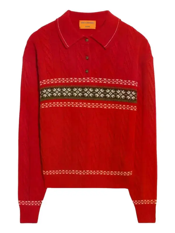 Guest In Residence Patterned Cashmere Sweater - Red