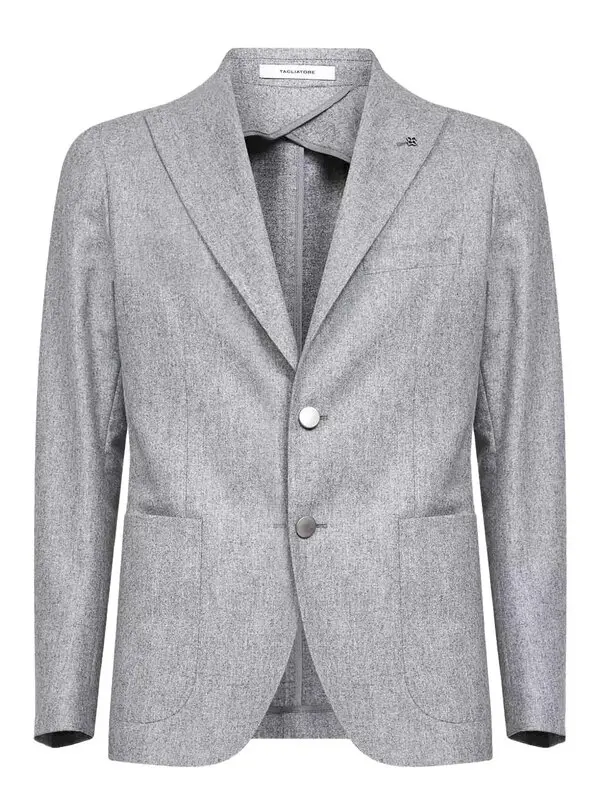 Tagliatore Peak Lapel Two-button Jacket - Grey