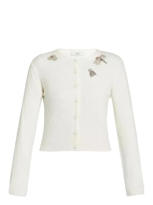 Erdem Embellished Crew-neck Cardigan - Neutrals
