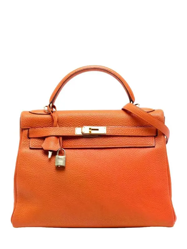 Hermès 2001 Clemence Kelly Ii Retourne 32 Satchel - Orange