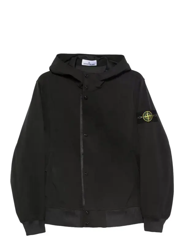 Stone Island Hooded Zip-up Jacket - Black