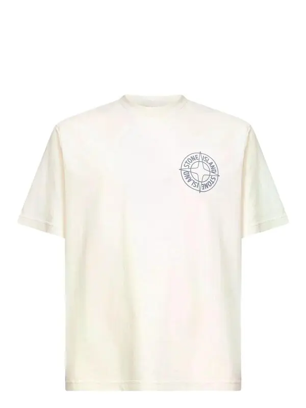 Stone Island Logo-print Cotton T-shirt - Neutrals