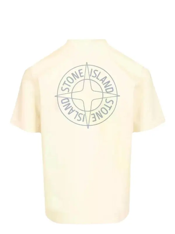 Stone Island 2100001 Organic Cotton Jersey Regular-fit T-shirt With ‘outline Compass’ Print - Neutrals