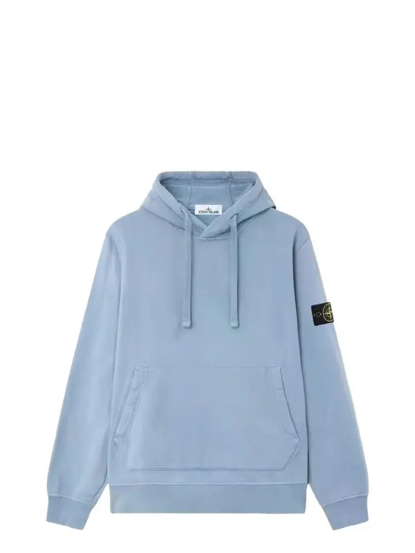 Stone Island Drawstring Kangaroo-pocket Hoodie - Blue