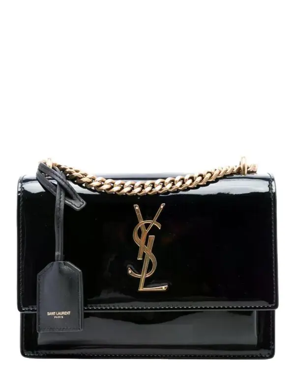 Saint Laurent 2018 Small Patent Monogram Sunset Crossbody Bag - Black