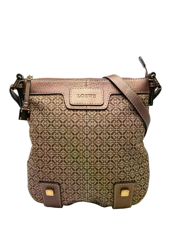 Loewe 2007 Anagram Canvas Road Crossbody Bag - Brown
