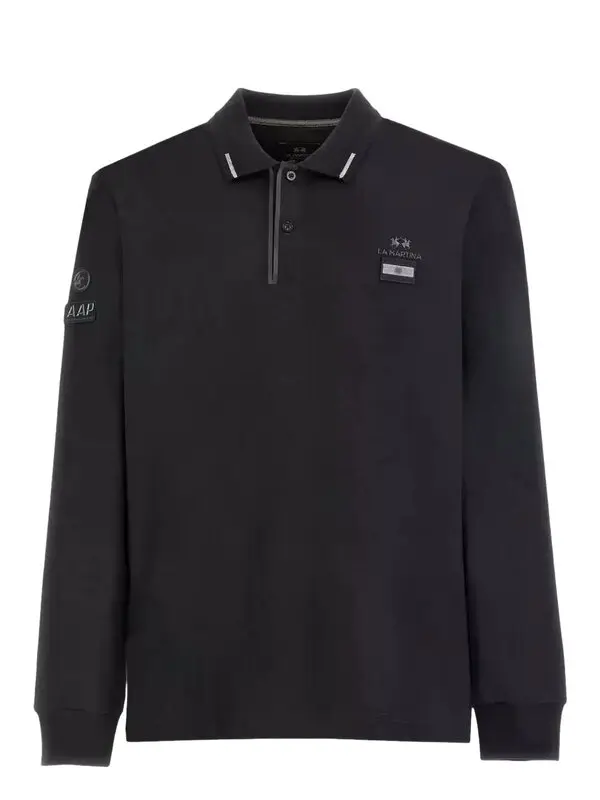 LA MARTINA Booker Long-sleeve Polo Shirt - Black