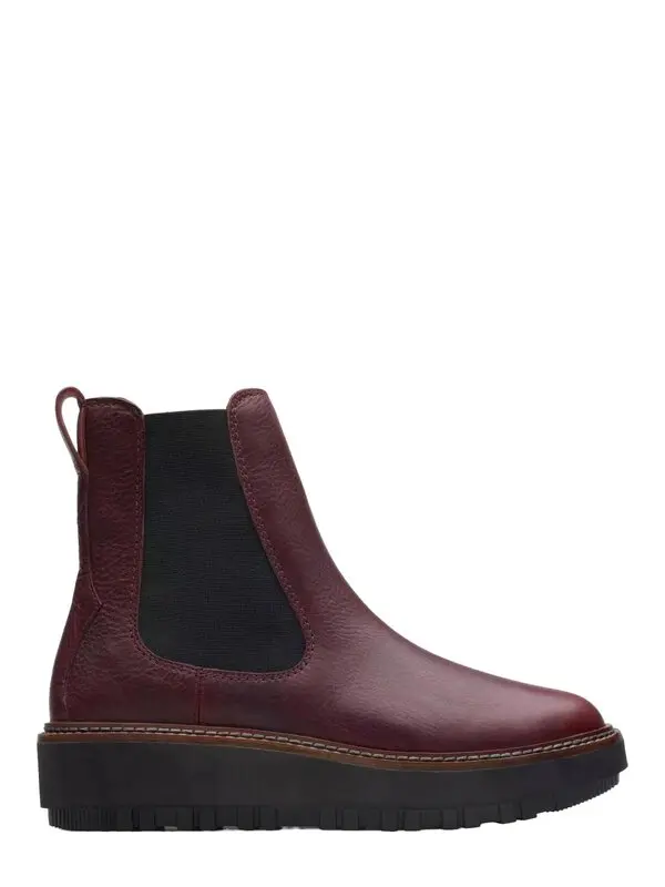 Clarks Orianna Leather Boots - Red