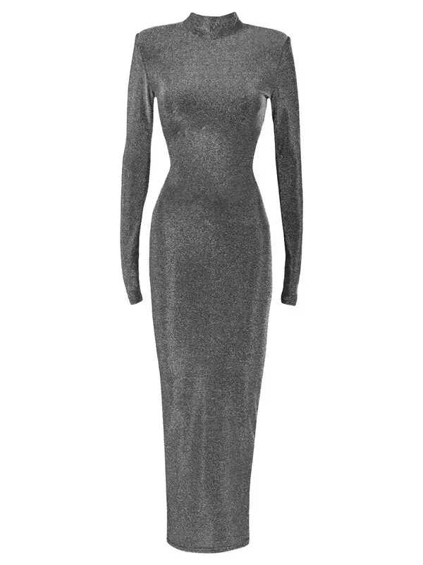 VESTIAIRE D'UN OISEAU LIBRE High-neck Bodycon Midi Dress - Grey