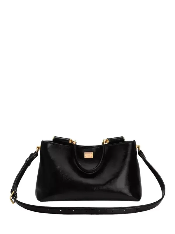 Dolce & Gabbana Vittoria Leather Tote Bag - Black