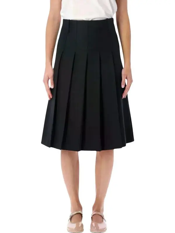A.p.c. Pleated Midi Skirt - Black
