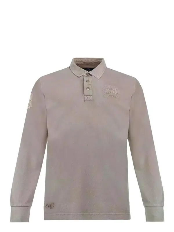 LA MARTINA Byron Buttoned Long-sleeve Polo Shirt - Grey