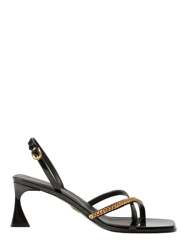 Stella McCartney Elsa Chain-embellished Square Sandals - Black