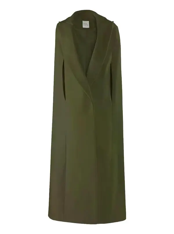 VESTIAIRE D'UN OISEAU LIBRE Collared Slit Cape - Green