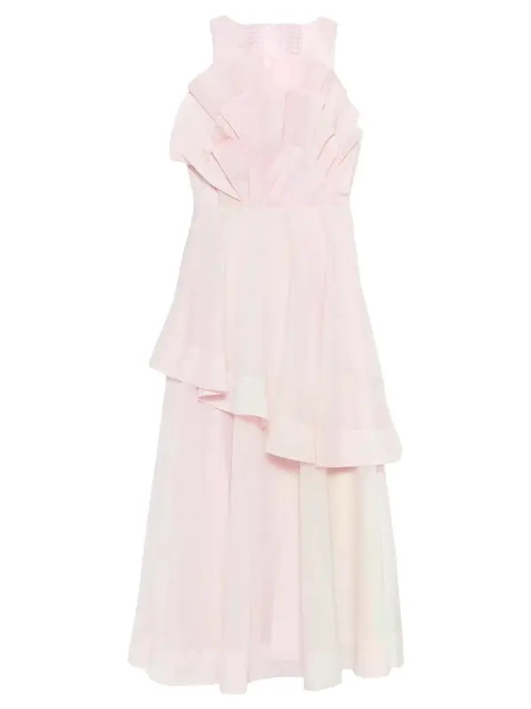 Aje Selestia Ruffled Layered Midi Dress - Pink