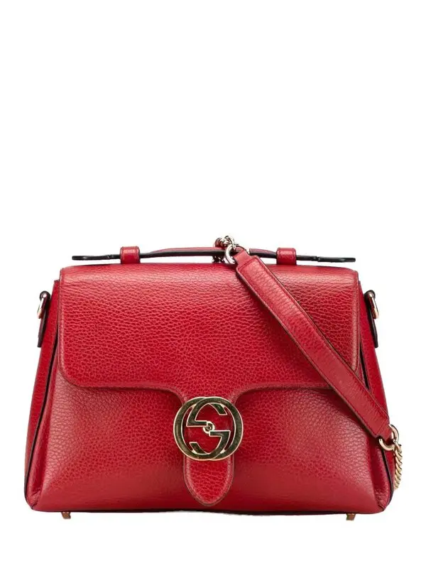 Gucci 2000-2015 Small Interlocking G Satchel - Red