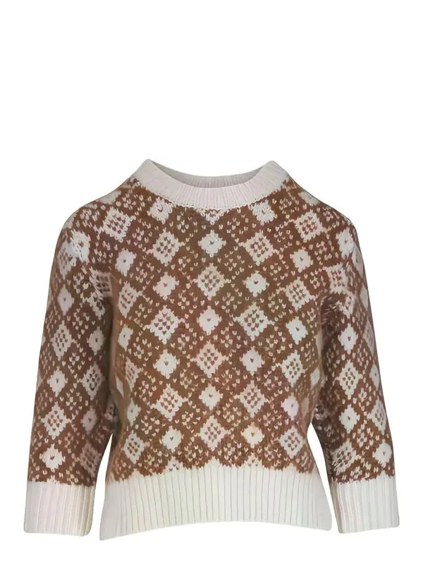 Dorothee Schumacher Argyle Crew Neck Sweater - Brown