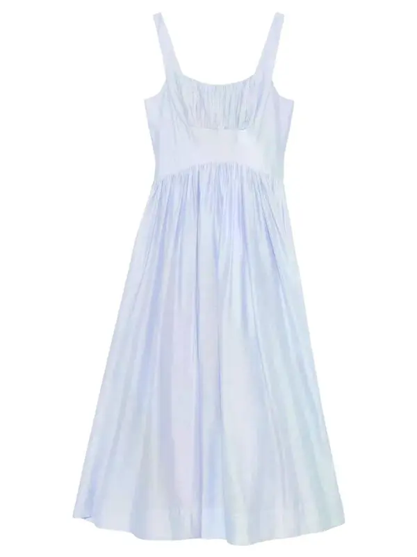 Aje Mist Ruched Midi Dress - Blue