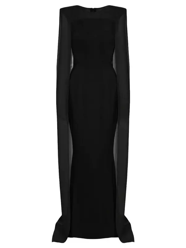 VESTIAIRE D'UN OISEAU LIBRE Cape Maxi Dress - Black