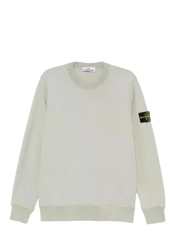 Stone Island Logo Patch Cotton Sweater - Blue