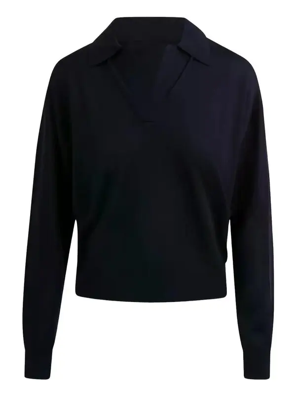 Soeur Long-sleeve Collar Top - Blue
