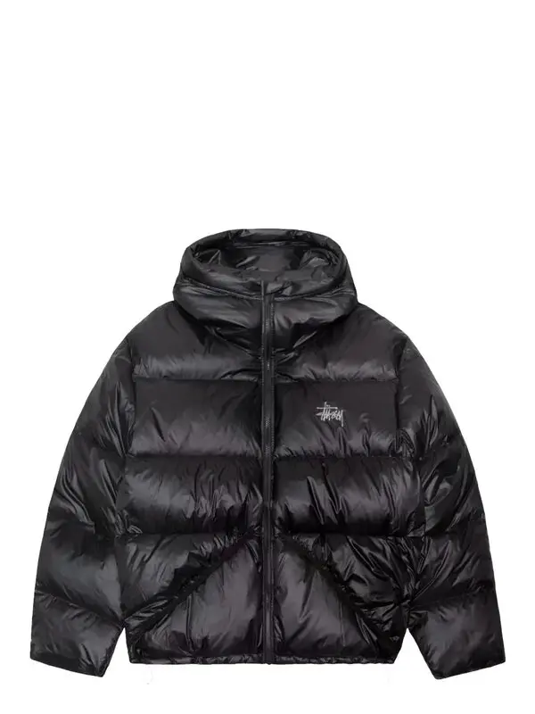 StÜssy Hooded Puffer Jacket - Black