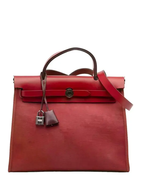 Hermès 2020 Toile Herbag Zip Retourne Verso 31 Satchel - Red