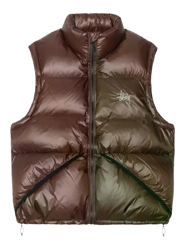 StÜssy Padded Zip-front Gilet - Brown