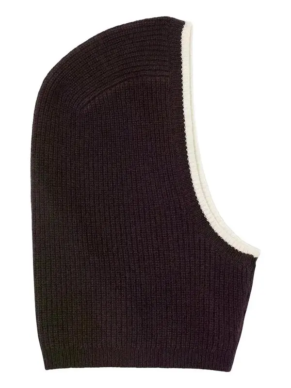 Sandro Ribbed Contrast-trim Balaclava - Brown